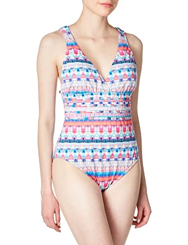 La Blanca Women's Standard Multi Strap Cross Back One Piece Swimsuit, Bird of Paradise//Global Jive, 6