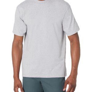 Pro Club Men's Heavyweight Cotton Short Sleeve Crew Neck T-Shirt, Heather Gray, 4XL-Tall