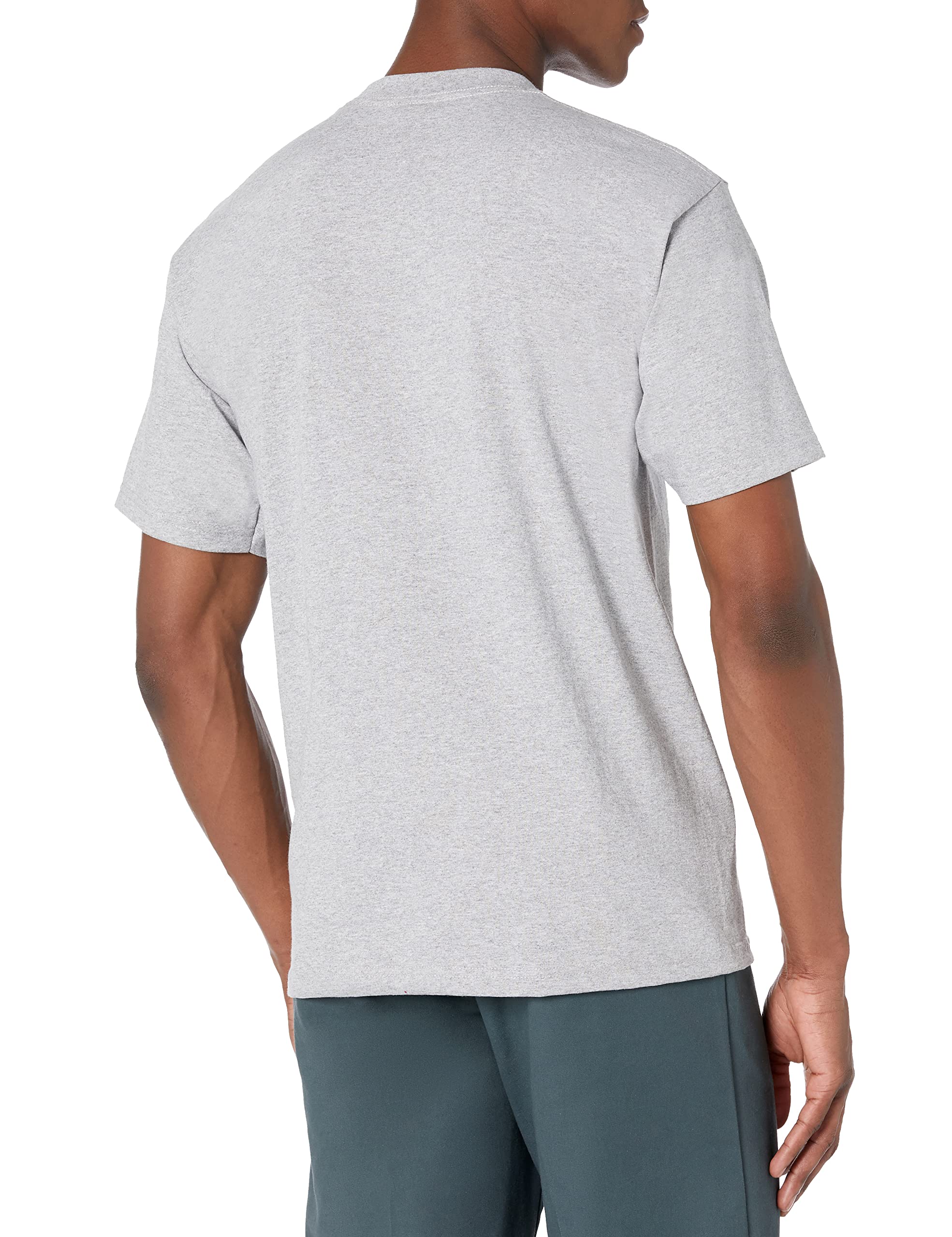 Pro Club Men's Heavyweight Cotton Short Sleeve Crew Neck T-Shirt, Heather Gray, 4XL-Tall