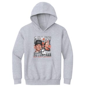 500 level adley rutschman youth sweatshirt (youth hoodie, large, gray) - adley rutschman baltimore vintage wht