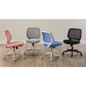 Realspace® Adley Mesh/Fabric Low-Back Task Chair, Blue/White