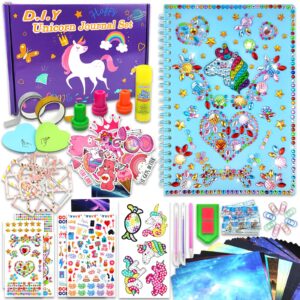 onebora diy journal set for girls age 6-8-10-12 years old,unicorn painting crafts,decorate your own journal,fun arts and crafts gifts toys for girls birthday christmas