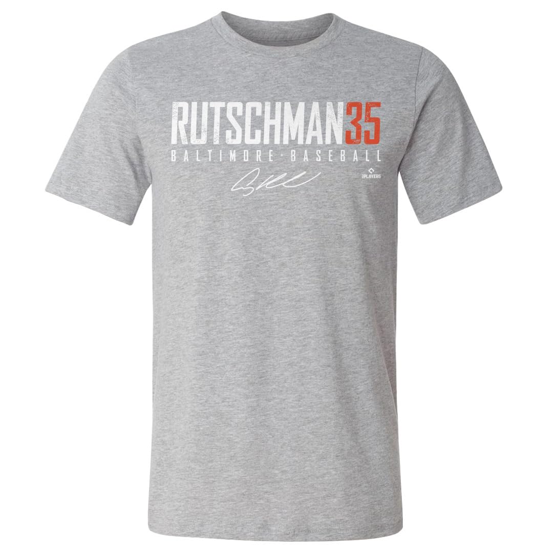 500 LEVEL Adley Rutschman Shirt (Cotton, Small, Heather Gray) - Adley Rutschman Baltimore Elite WHT