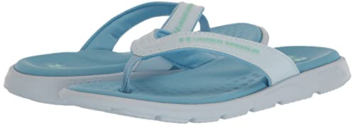 Under Armour Girls' Ignite Marbella Flip Flop, (400) Halogen Blue/Tonic/Green Breeze, 11K, US