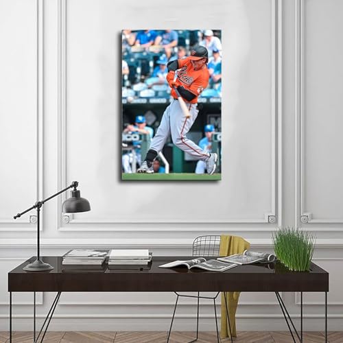 Adley Rutschman Baseball Playe99 Canvas Poster Bedroom Decor Sports Landscape Office Room Decor Gift Frame:12x18inch(30x45cm)