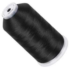 new brothread - single huge spool 5000m each polyester embroidery machine thread 40wt for commercial and domestic machines - black