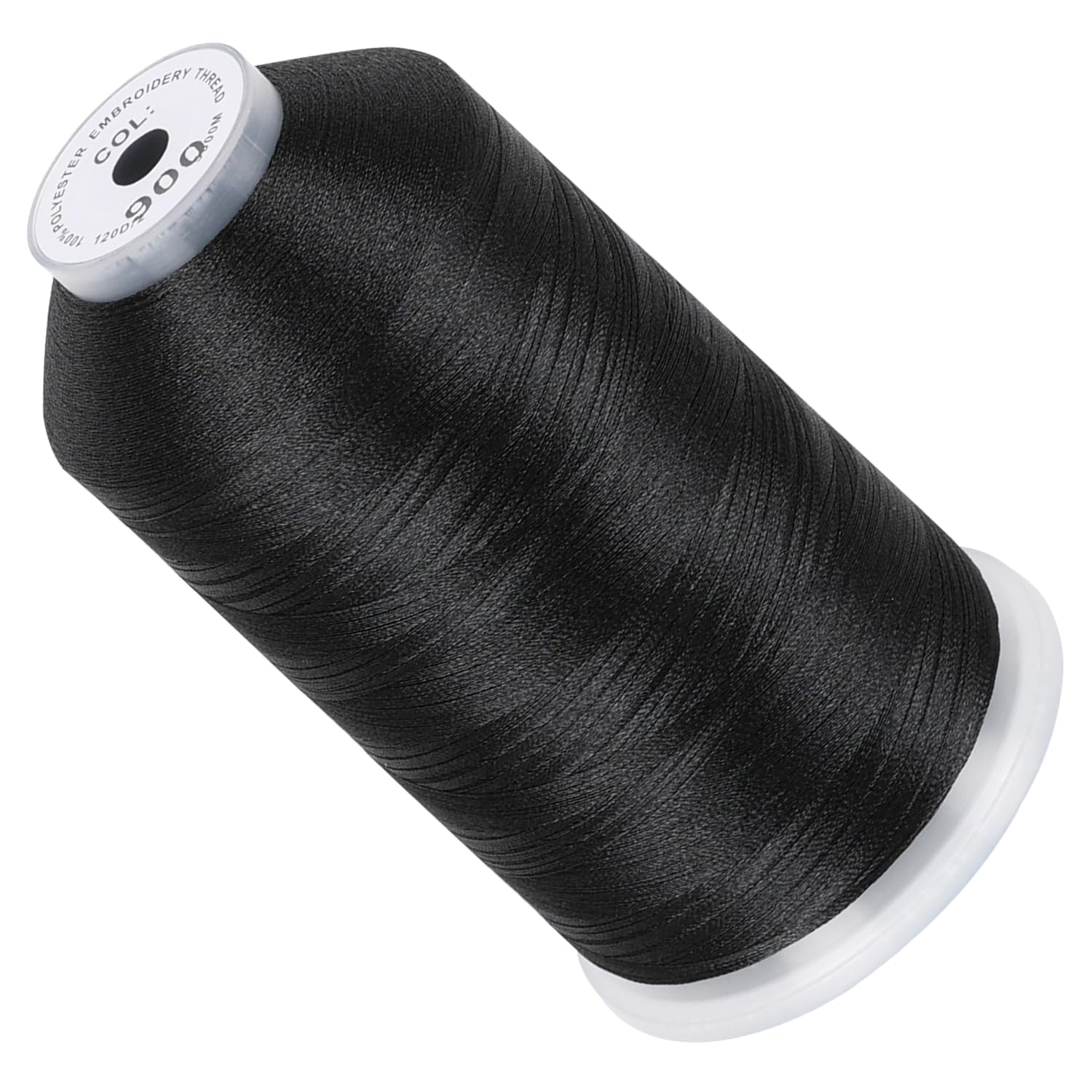 New brothread - Single Huge Spool 5000M Each Polyester Embroidery Machine Thread 40WT for Commercial and Domestic Machines - Black