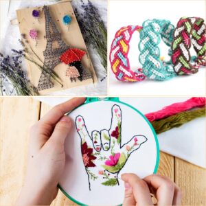 Caydo Embroidery Floss 126 Skeins Embroidery Thread, Color Friendship Bracelet String for Bracelet Making, Sewing Crafts