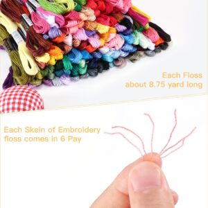 Caydo Embroidery Floss 126 Skeins Embroidery Thread, Color Friendship Bracelet String for Bracelet Making, Sewing Crafts