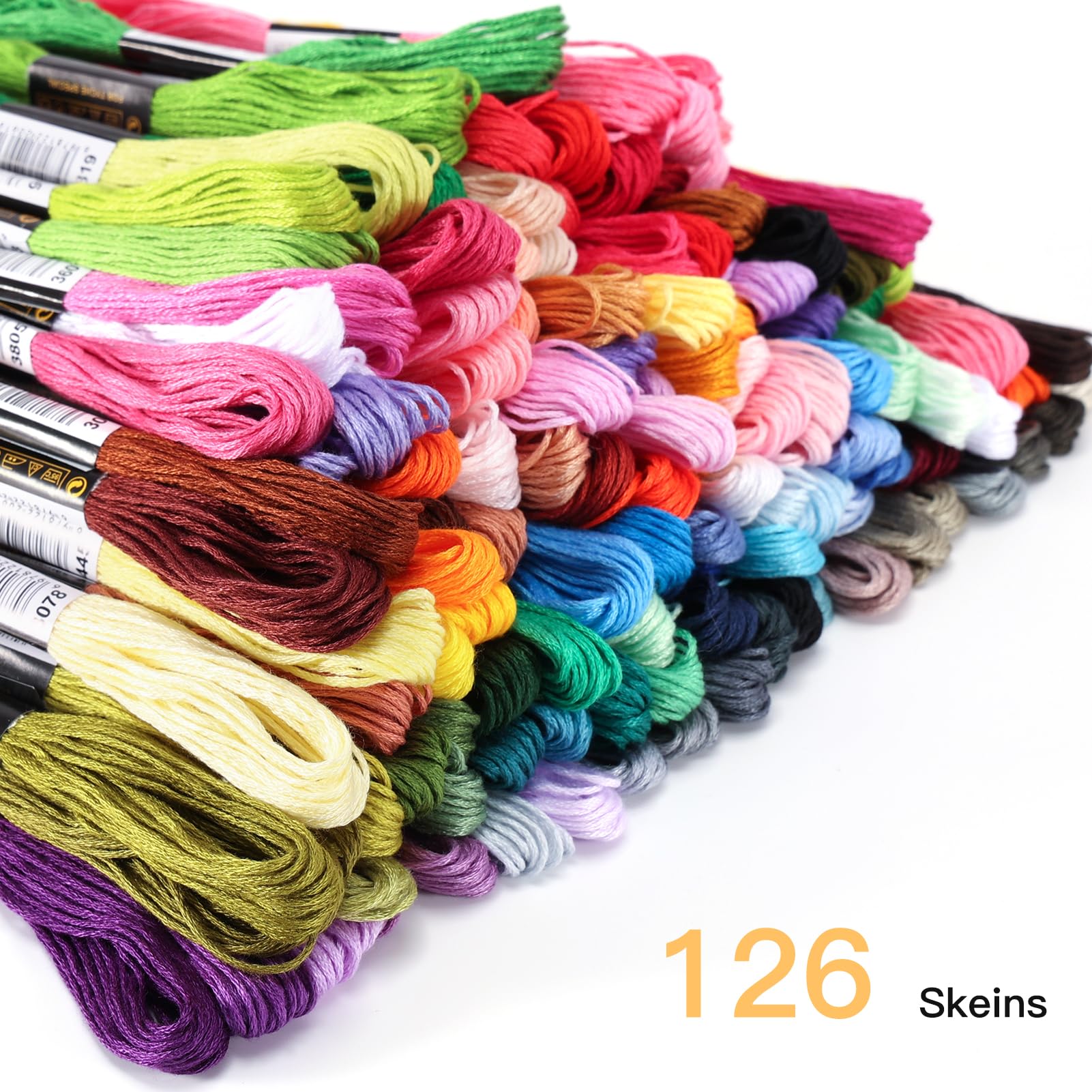 Caydo Embroidery Floss 126 Skeins Embroidery Thread, Color Friendship Bracelet String for Bracelet Making, Sewing Crafts