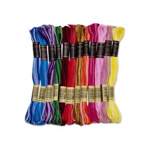 umc stag 12 pieces | premium embroidery thread | 100% egyptian cotton premium skeins | cross stitch embroidery floss | oeko tex certified stranded cotton (variegated tones)