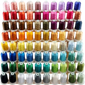 new brothread 80 spools polyester embroidery machine thread kit 1000m (1100y) each spool - colors compatible with janome and robison-anton colors