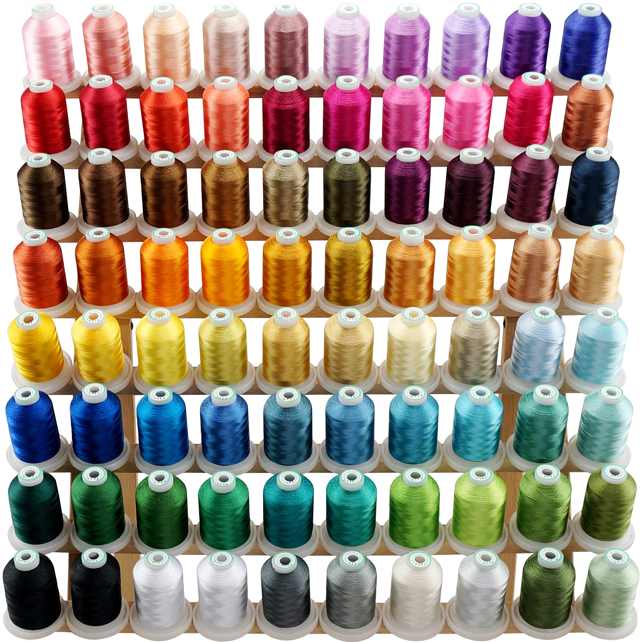 New brothread 80 Spools Polyester Embroidery Machine Thread Kit 1000M (1100Y) Each Spool - Colors Compatible with Janome and Robison-Anton Colors