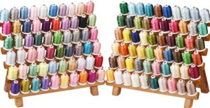 simthread 120 madeira colors polyester machine embroidery thread kit 550y(500m) similar to madeira and robinson-anton colors 40 weight for home embroidery sewing machines