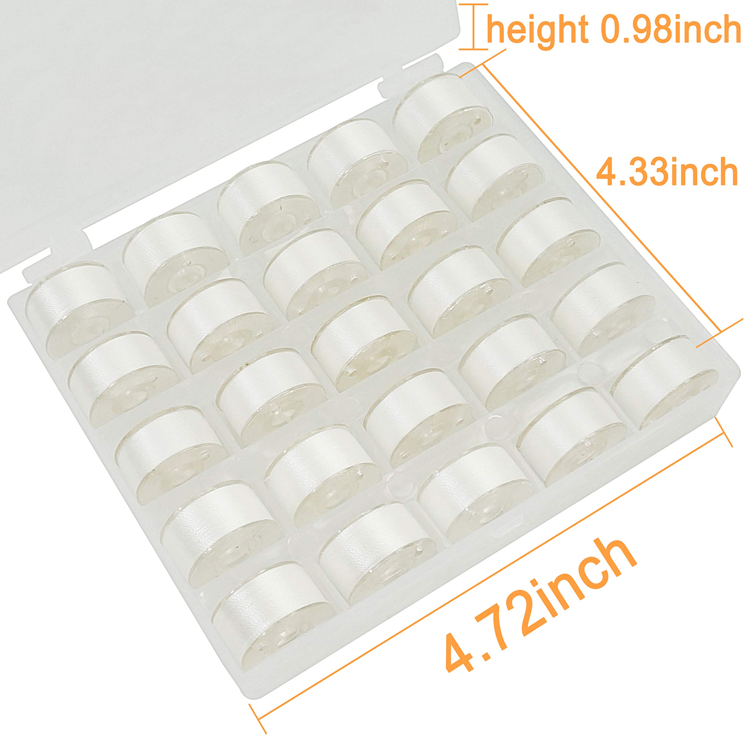 New brothread 25pcs White 70D/2 (60WT) Prewound Bobbin Thread Plastic Size A SA156 for Embroidery and Sewing Machines DIY Embroidery Thread Sewing Thread