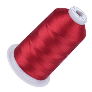 simthread embroidery thread 5500 yards red 800, 40wt 100% polyester for brother, babylock, janome, singer, pfaff, husqvarna, bernina machine