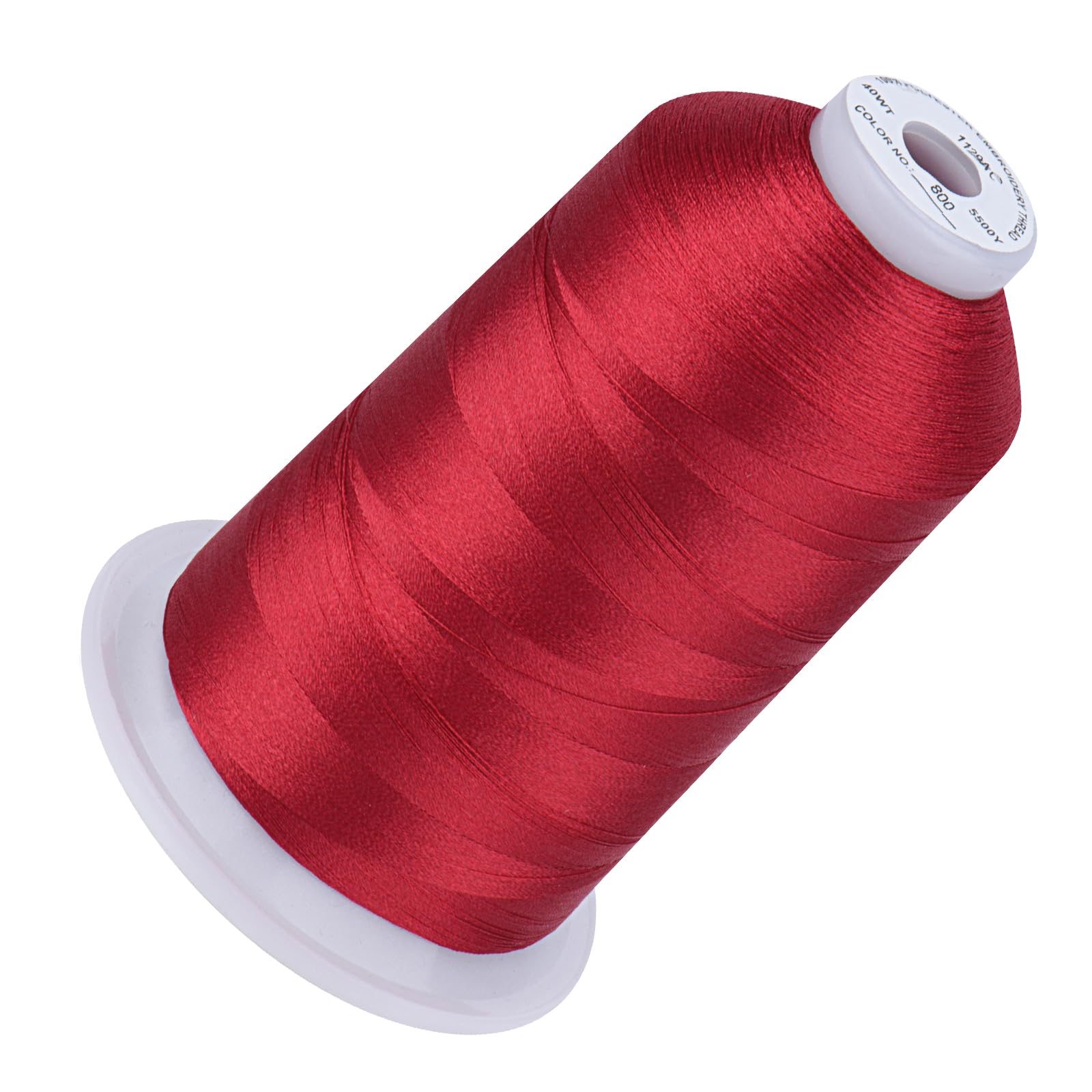 Simthread Embroidery Thread 5500 Yards Red 800, 40wt 100% Polyester for Brother, Babylock, Janome, Singer, Pfaff, Husqvarna, Bernina Machine