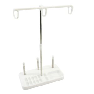 light weight thread stand - 3 spools holder for domestic (home-base) embroidery and sewing machines - four colors for choices - white