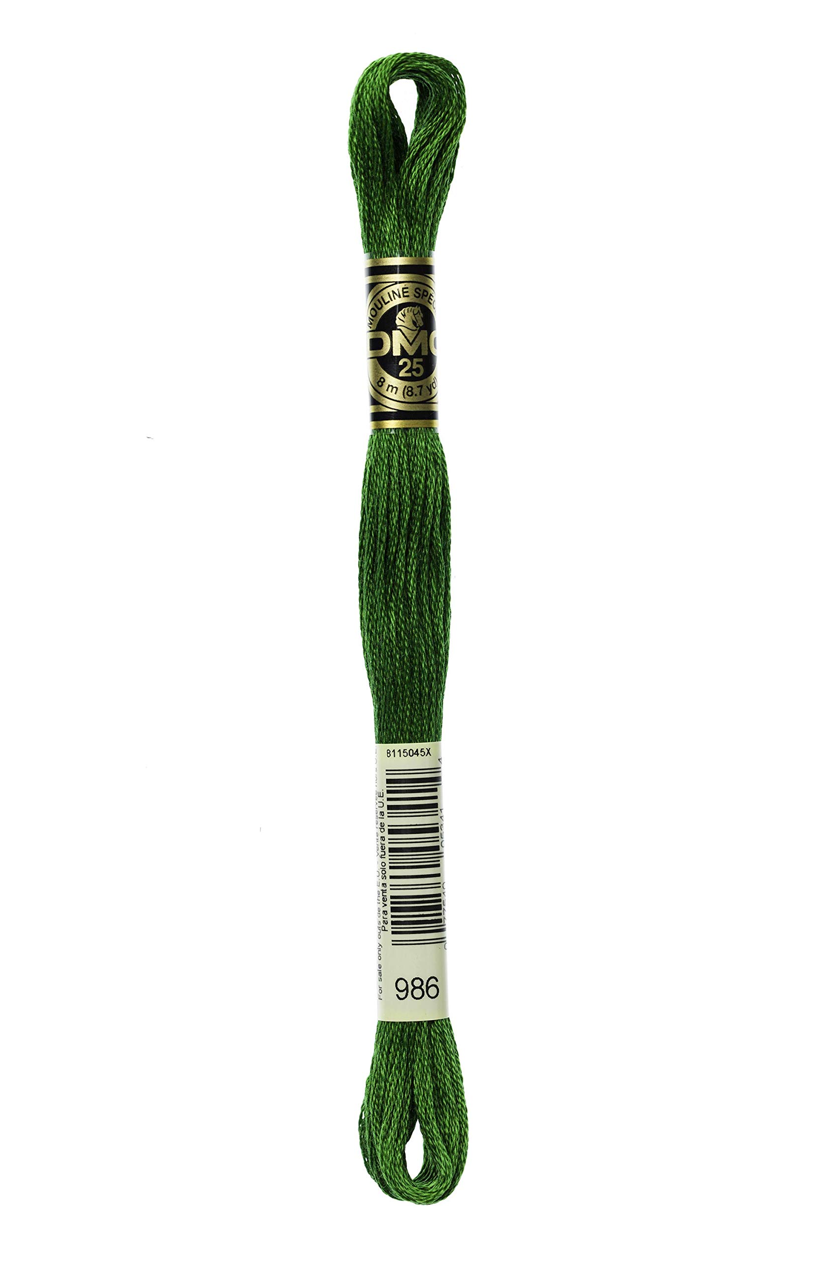 DMC 117-986 6 Strand Embroidery Cotton Floss, Very Dark Forest Green, 8.7-Yard