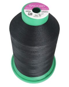 isacord embroidery thread, black thread 5000m color 0020