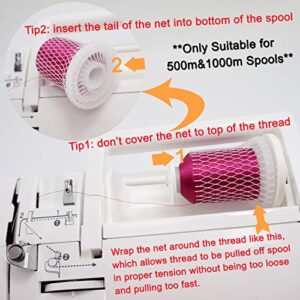 New brothread 100pcs Thread Net Spool Saver for Different Sizes of Embroidery Sewing Quilting and Serger Thread Spools/Cones - 9.8" (25cm) Long Each Piece