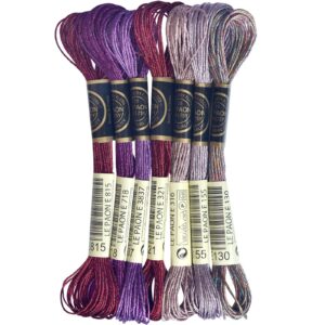 le paon embroidery floss metallic thread (red-purple series)