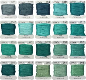 embroidery floss bobbins - cross stitch threads - friendship bracelets floss - crafts floss - 20 bobbins per pack embroidery floss, aquamarine gradient