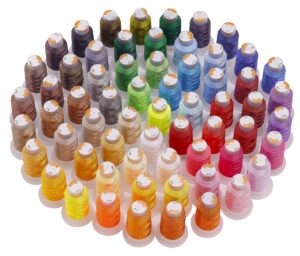 candle 63 colors embroidery machine thread - kit of polyester brother thread spools 500m (550 yards) for home users