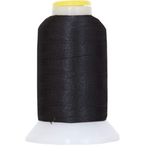 threadart 60 weight micro embroidery thread | fine line lettering & bobbin thread | 1000m spools - 30 colors available - black