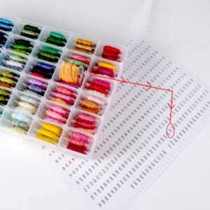 120 Pieces Plastic Floss Bobbins with 36 Grids Embroidery Floss Cross Stitch Organizer Box, White