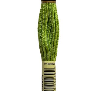 DMC 6-Strand Embroidery Cotton Bundle - Parrot Green Color Family -4 Skeins of Thread - 8.7yd Skeins