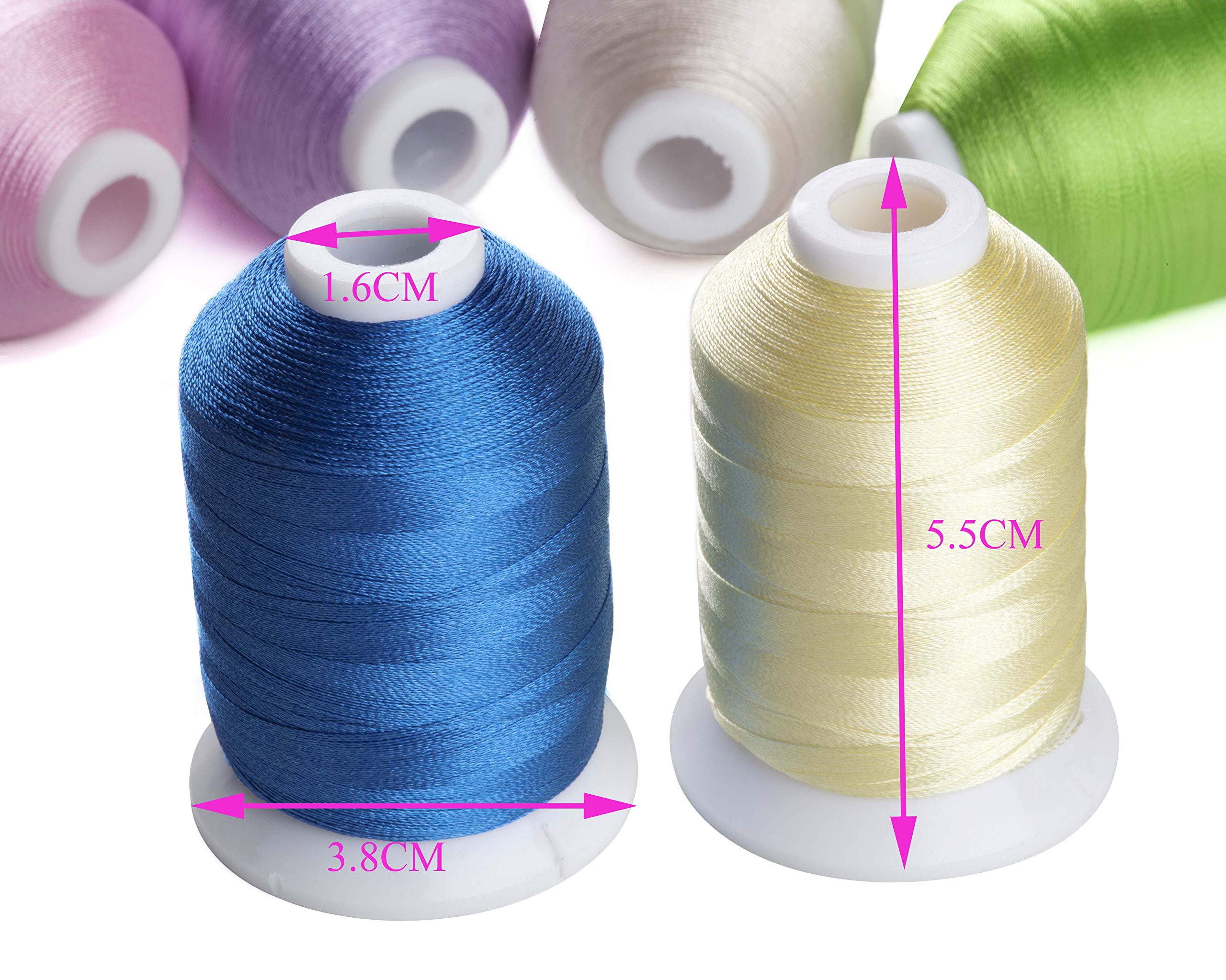 Simthread Embroidery Machine Thread 550 Yards 40 Brother Colors and 2 Metallic Thread Gold&Silver Colors for Embroidery and Sewing