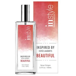 instyle fragrances | inspired by estee lauder's beautiful | women’s eau de toilette | vegan, paraben & phthalate free | never tested on animals | 3.4 fl oz