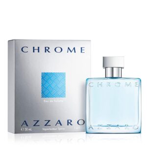 azzaro chrome eau de toilette - fresh aquatic mens cologne - citrus, woody, musky fragrance -fresh everyday wear - classic summer beach scent - luxury perfumes for men - travel size, 1.6 fl. oz