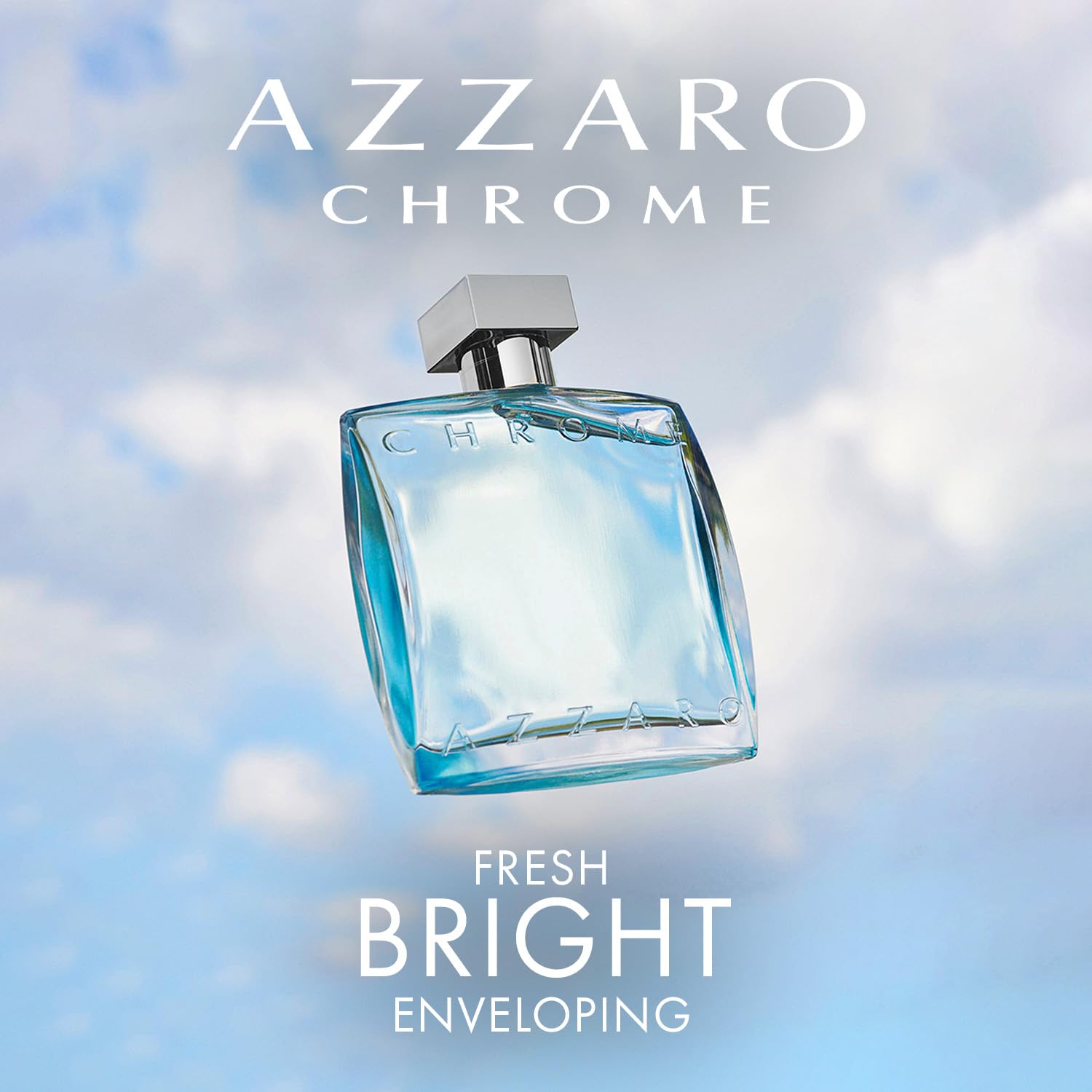 Azzaro Chrome Eau de Toilette - Fresh Aquatic Mens Cologne - Citrus, Woody, Musky Fragrance -Fresh Everyday Wear - Classic Summer Beach Scent - Luxury Perfumes for Men - Travel Size, 1.6 Fl. Oz