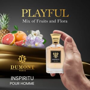 Dumont INSPIRITU POUR HOMME - 3.4oz - Luxury Perfume for Men - Musky & Masculine Fragrance - Long Lasting Cologne Mist & Body Spray Alternative - for Him