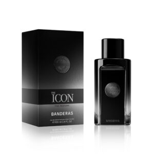 banderas the icon eau de perfume for men - long lasting - virile, elegant, trendy and sexy scent - wood, amber, and sandalwood notes - ideal for special events - 3.4 fl oz