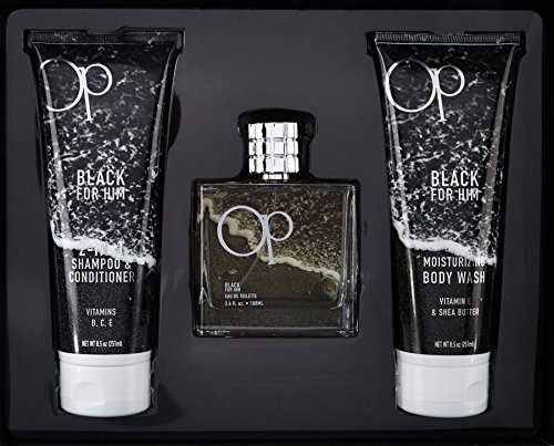 Ocean Pacific Black 3 Piece Eau De Toilette Gift Set for Him