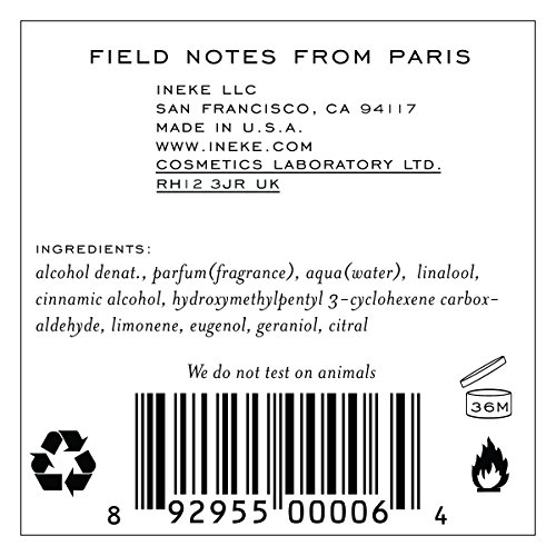 Ineke Field Notes from Paris 75ml / 2.5 oz eau de parfum/perfume