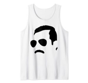 freddie mercury official monochrome block face tank top