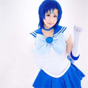 US size Women's Sailor Mercury Cosplay Costumes Mercury skirt suit (Female M)