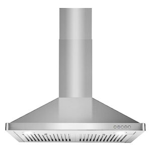 cosmo 63175 30 in. wall mount range hood with 380 cfm, ducted, 3-speed fan, permanent filters, led lights, chimney style over stove vent in stainless steel