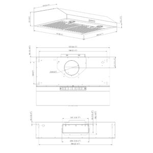 EVERKITCH Range Hood 30inch Under Cabinet, Ductless and Ducted Convertible, 600CFM, with Permanant Stainless Steel Filters