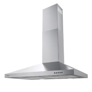 hermitlux range hood 30 inch stainless steel, wall mount vent hood for kitchen with charcoal filter, range hoods with ducted/ductless convertible