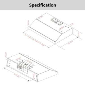 IKTCH 30 Inch Range Hood Under Cabinet, 900 CFM Range Hood with Gesture Sensing, Touch Panel, 4 Fan Speed, Stainless Steel Range Hood with 2 Pcs Baffle Filters