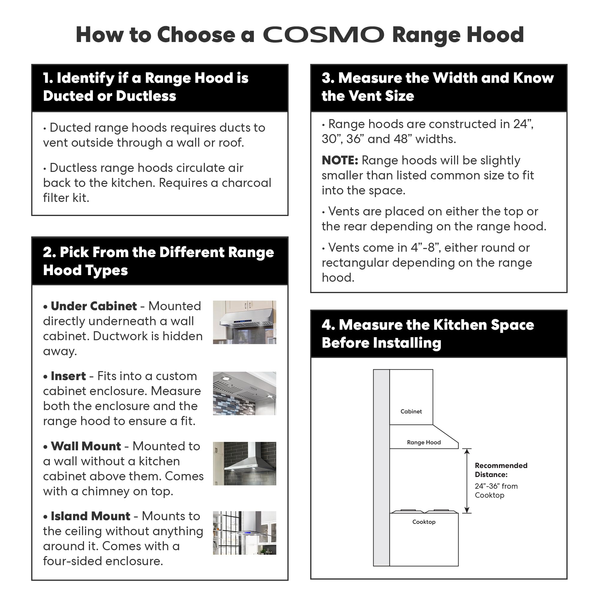 COSMO 668WRCS75 Wall Mount Range Hood with Ducted Exhaust Vent, 3 Speed Fan, Soft Touch Controls, Tempered Glass, Permanent Filters in Stainless Steel, 30 inches