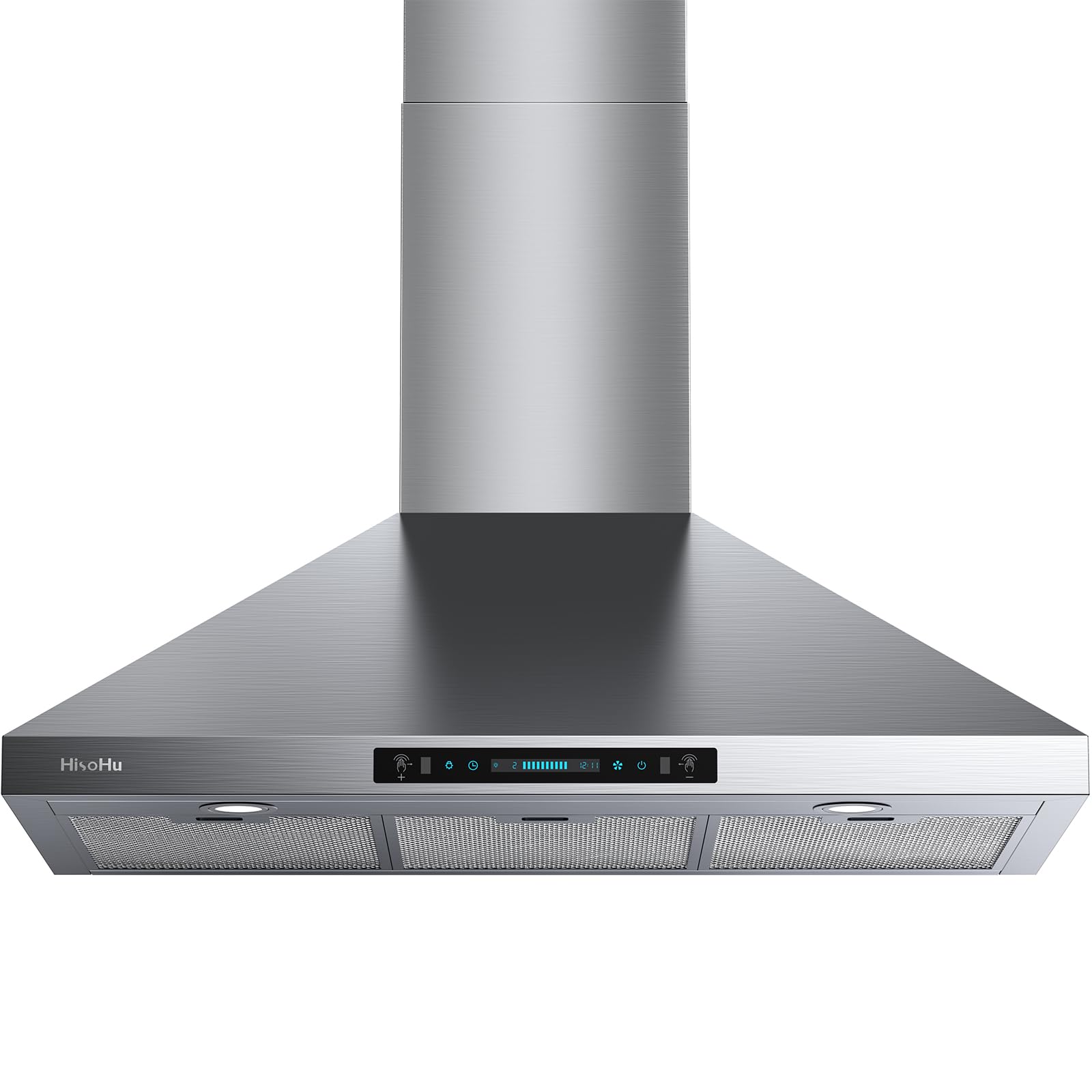 HisoHu Wall Mount Range Hood 30 Inch,Ductless/Ducted Convertible, 780 CFM Kitchen Vent Hood, Aluminum Mesh Filter,4 Speed Gesture Sensing&Touch Control Panel, Stainless Steel Kitchen Vent