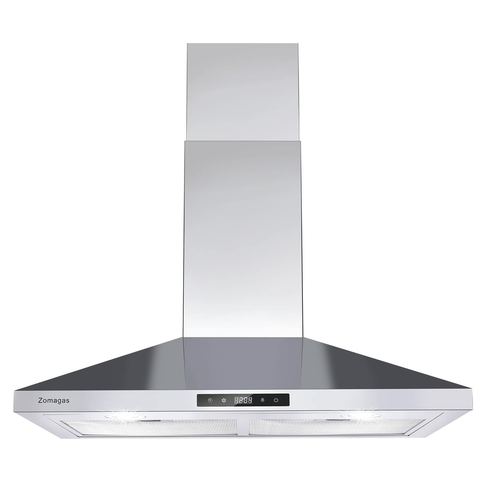 Range Hood 30 inch Stainless Steel, Wall Mount Stove Hood Ducted/Ductless Convertible with 3 Speed Kitchen Vent Hood, Touch Control, Energy-saving LED Lights, 5-Layer Aluminum Filters