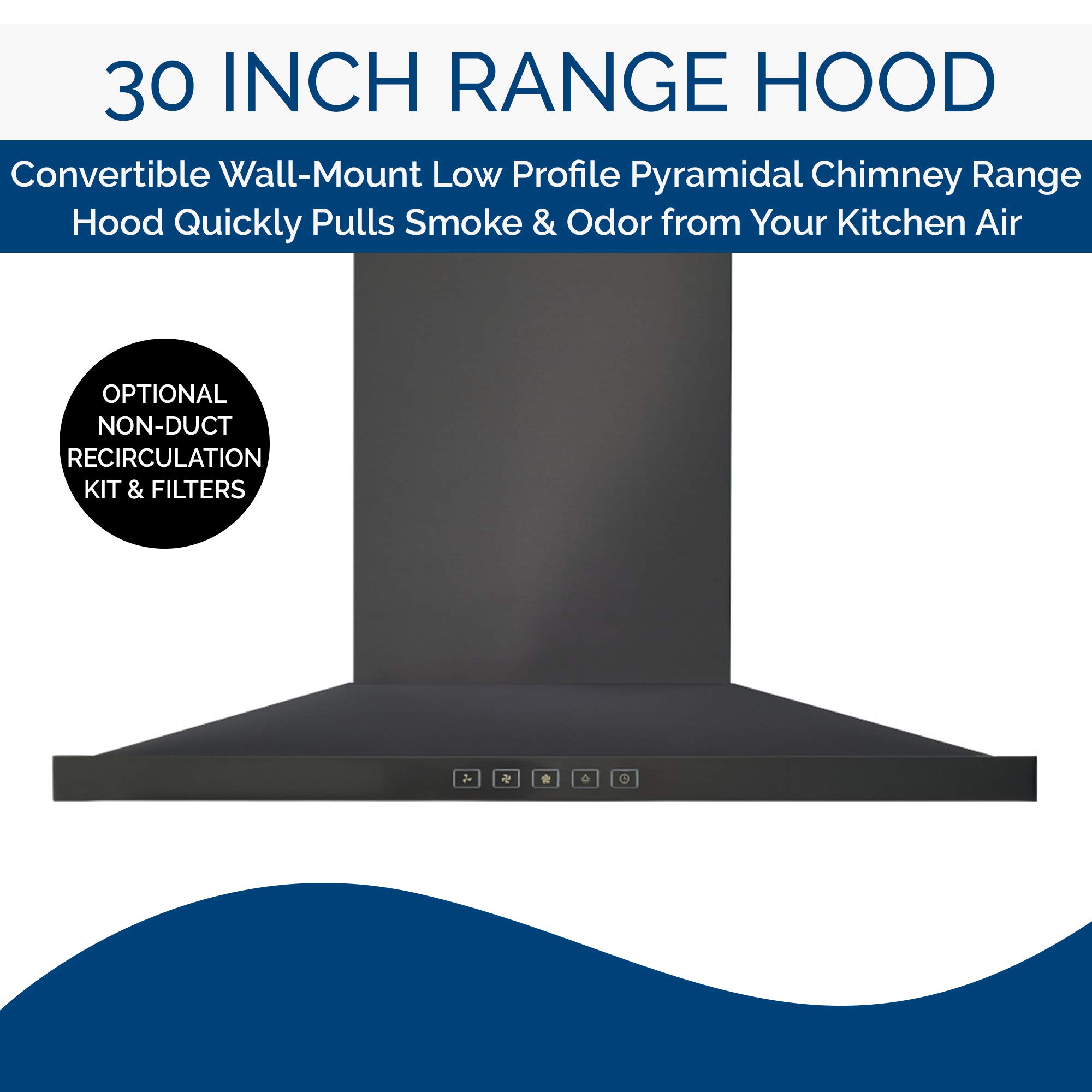 Broan-NuTone BWS2304BLS Range Hood, 30-Inch, Black Stainess Steel Legacy