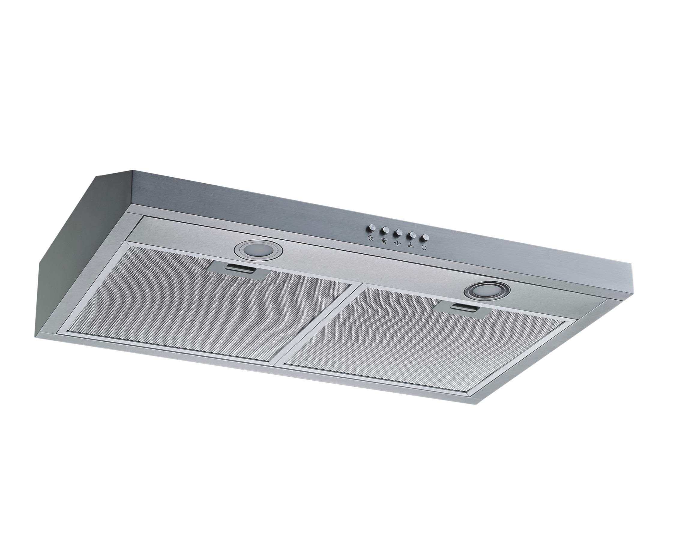 Winflo 30 In. Convertible Stainless Steel Under Cabinet Range Hood with Mesh filters and Charcoal Filters and Push Button Control